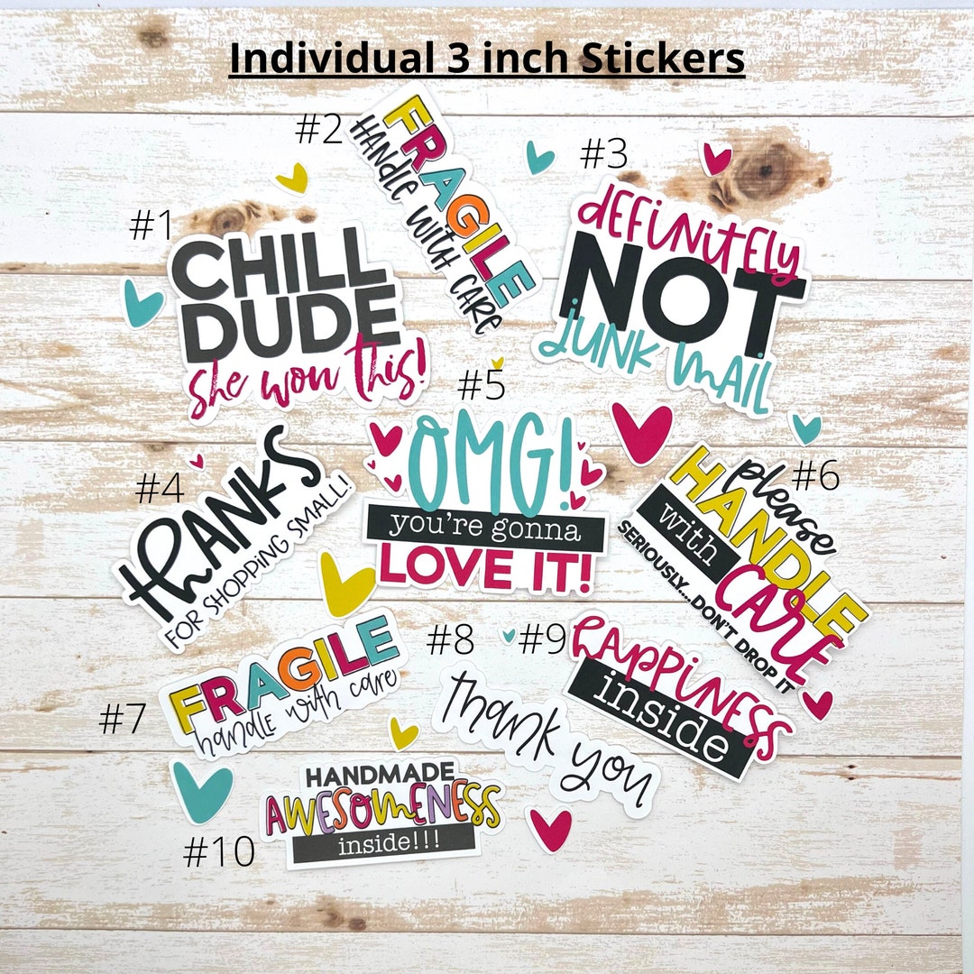 Small Business Cute Packaging Stickers | White Matte and Clear Matte ...