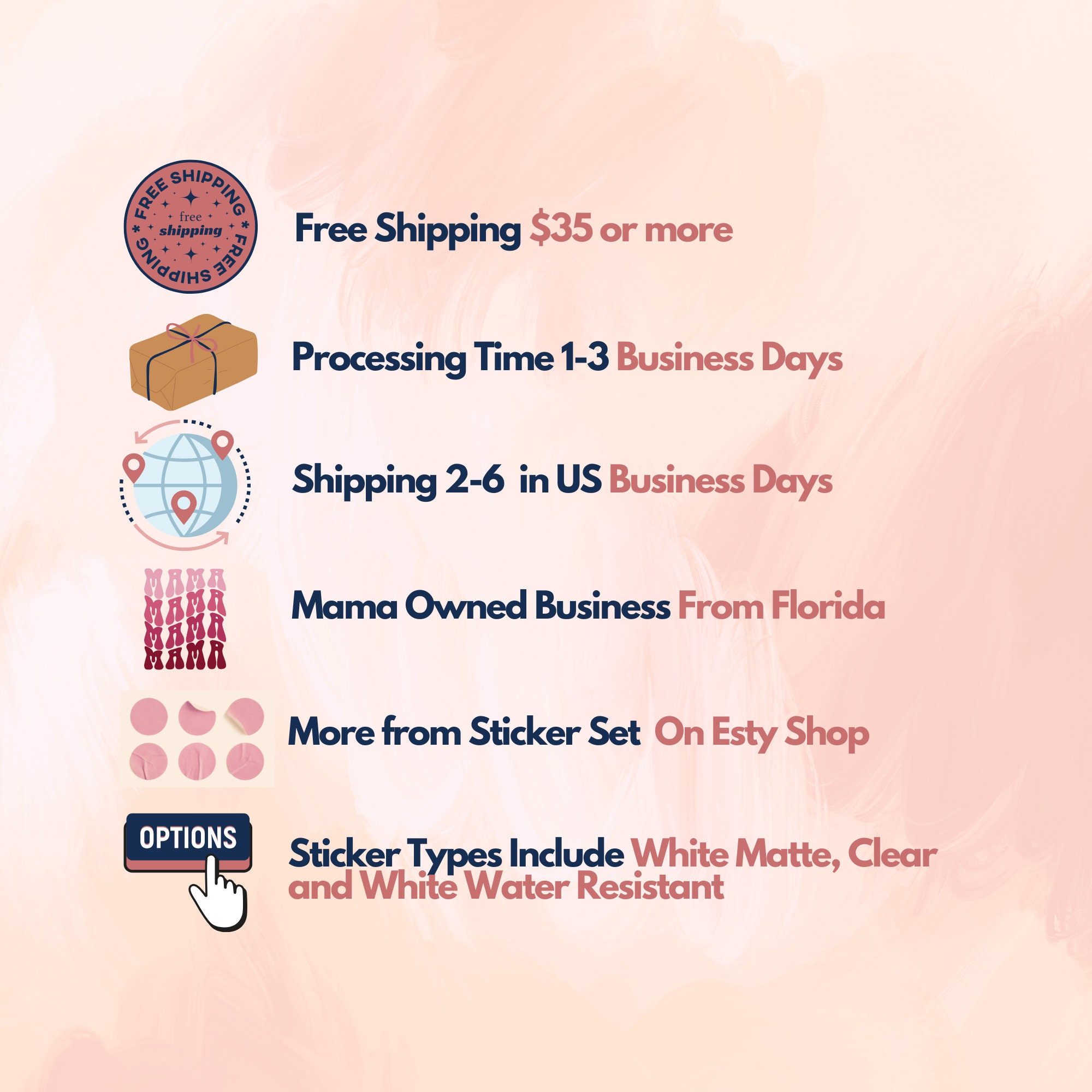 Awesome Things Inside Stickers Pink and Black Stickers Small Business ...