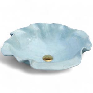 Light Blue Oval Bathroom Sink (47 X 38 Cm) - Etsy