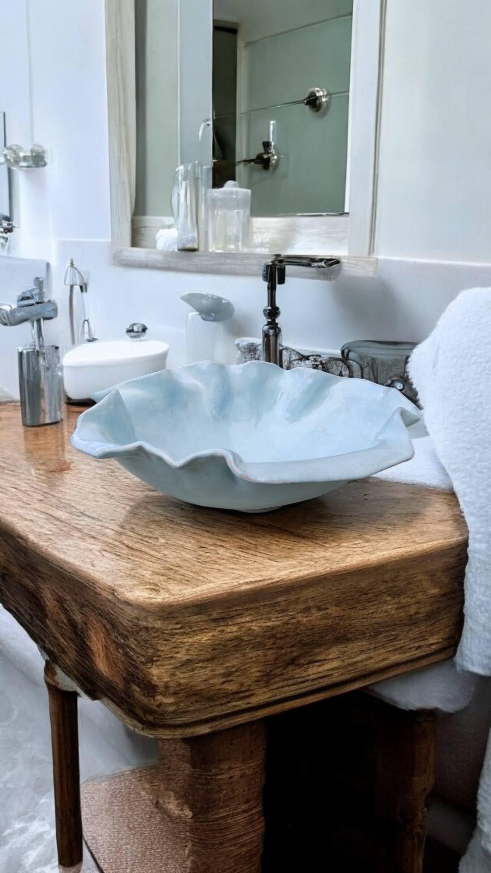 Light Blue Oval Bathroom Sink (47 X 38 Cm) - Etsy
