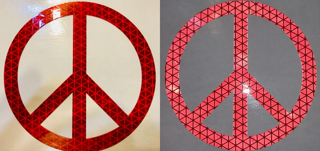 Reflective Peace Sign Decal Sticker Car Truck Motorcycle Helmet Oralite ...