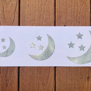 Reflective Moon & Stars Symbol Decal Sticker Car Truck Motorcycle ...