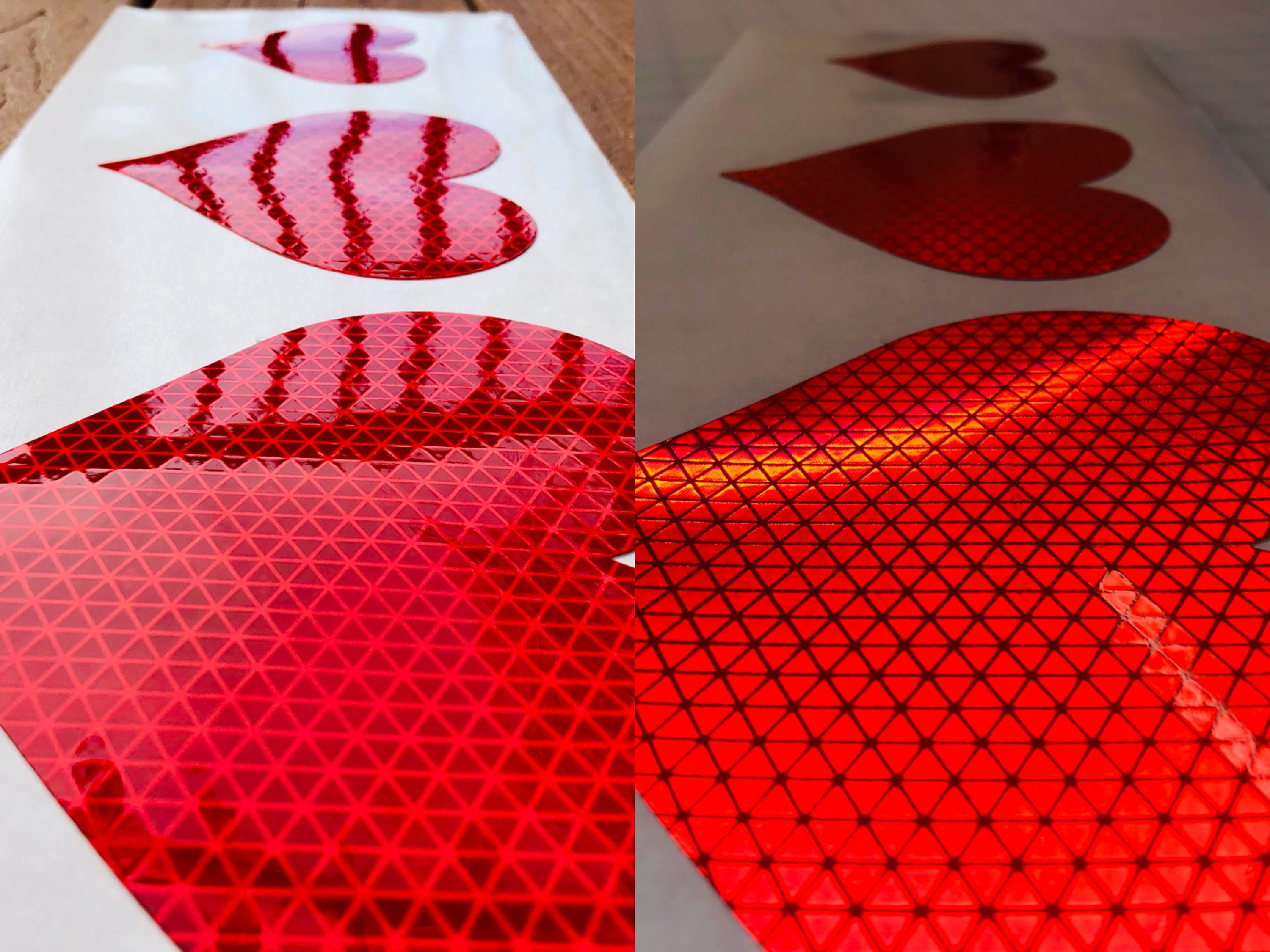 Reflective Heart Decal Sticker Car Truck Motorcycle Helmet | Etsy