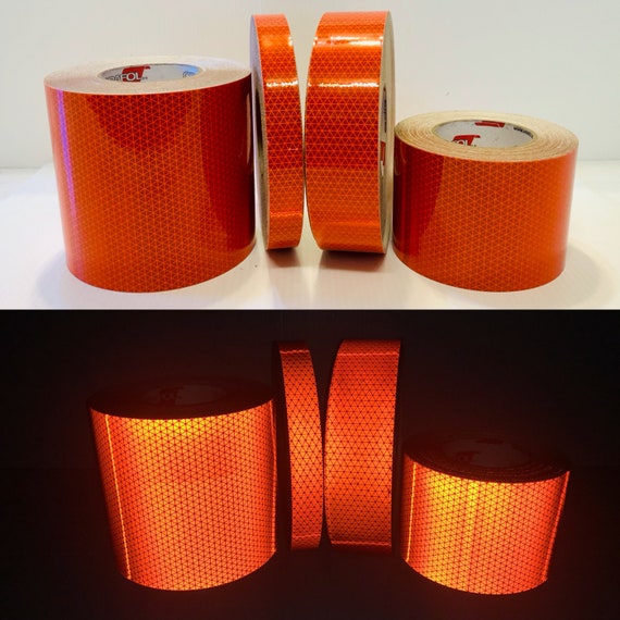 Fluorescent Orange Tape Oralite V98 1 2 4 6 Orafol Reflexite Safety Etsy
