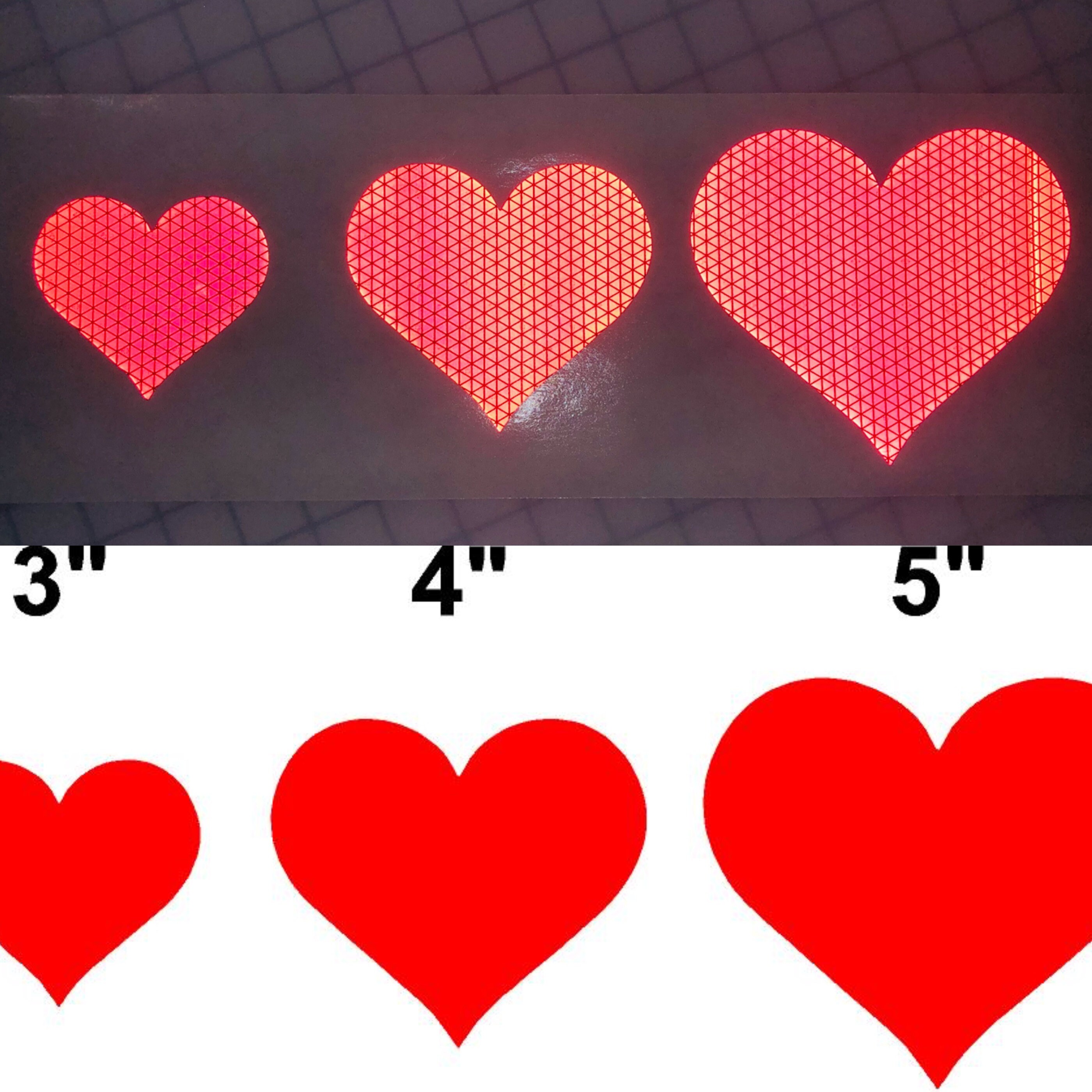 Reflective Heart Decal Sticker Car Truck Motorcycle Helmet | Etsy