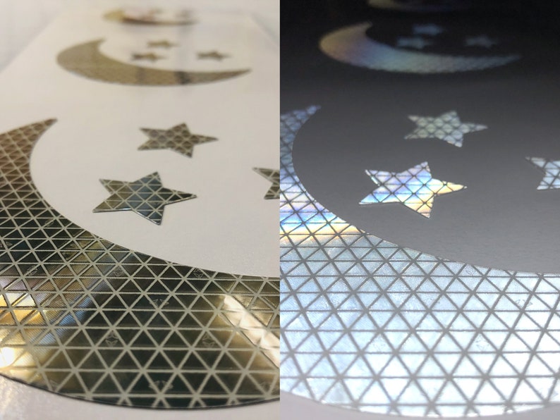 Reflective Moon & Stars Symbol Decal Sticker Car Truck Motorcycle ...