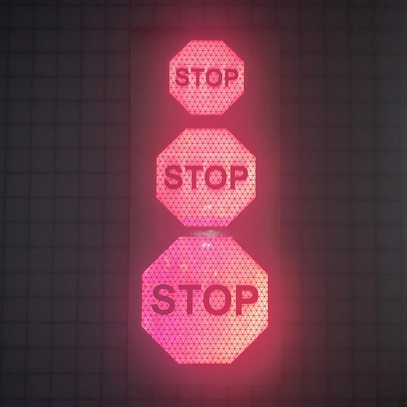 Reflective Stop Sign Decal Sticker Car Truck Motorcycle Helmet - Etsy