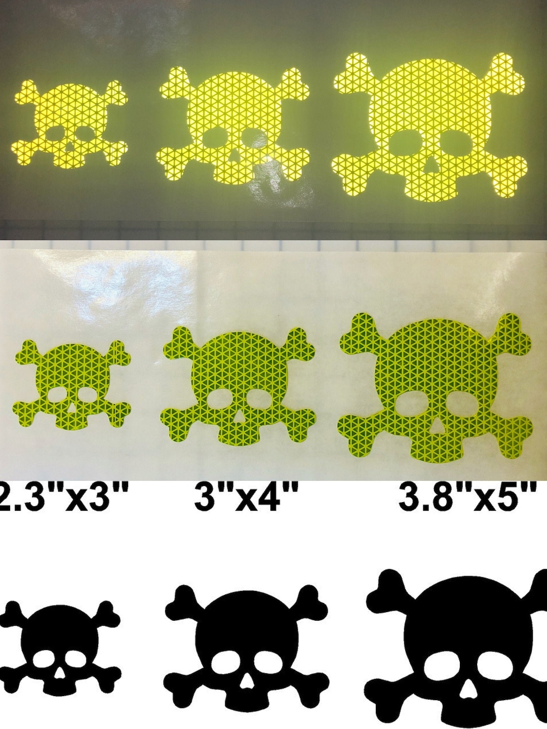 Reflective Skull Decal Sticker Car Truck Motorcycle Helmet Oralite V98 ...