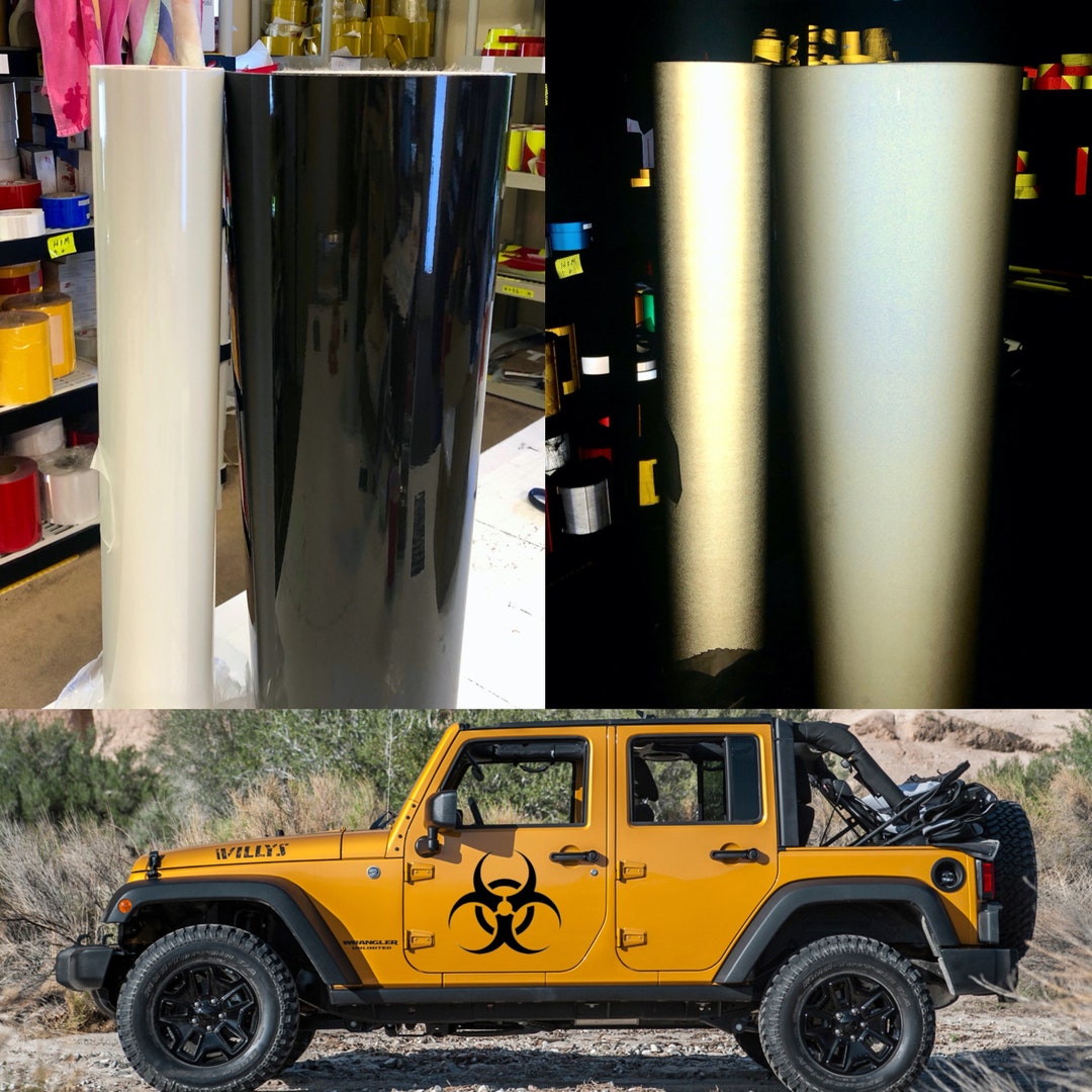 Reflective Biohazard Decal Pair of 2 Military Jeep Truck Mustang Decal ...
