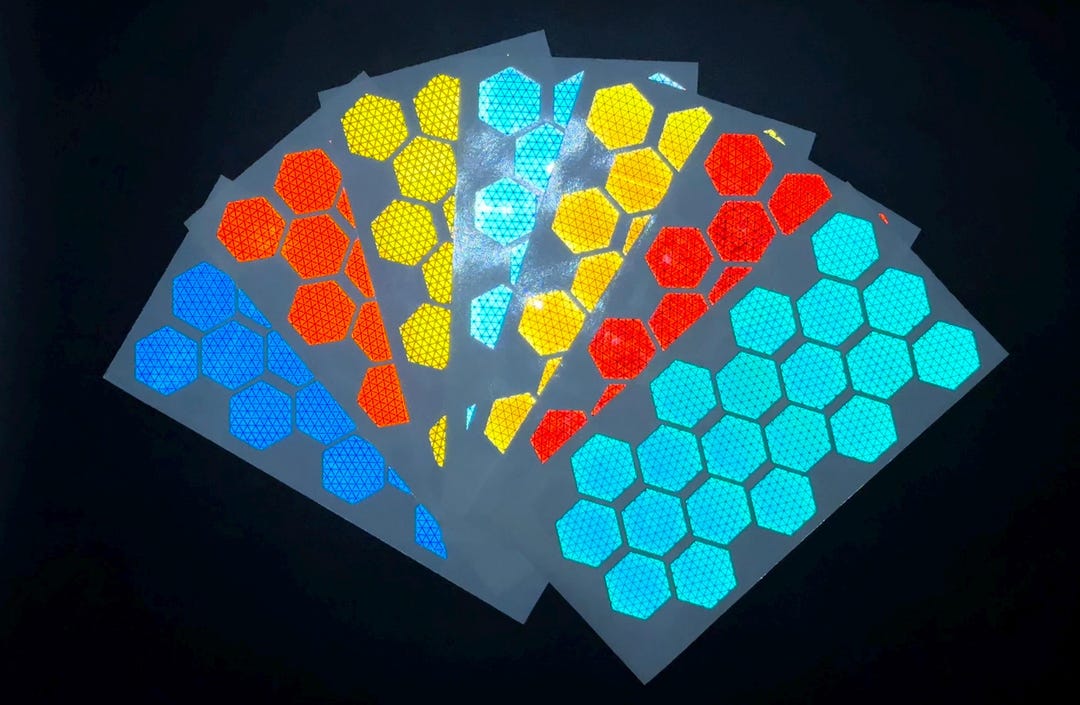 20 REFLECTIVE 1.75" Hexagons PRISMATIC Oralite V98 (750+ Candelas ...