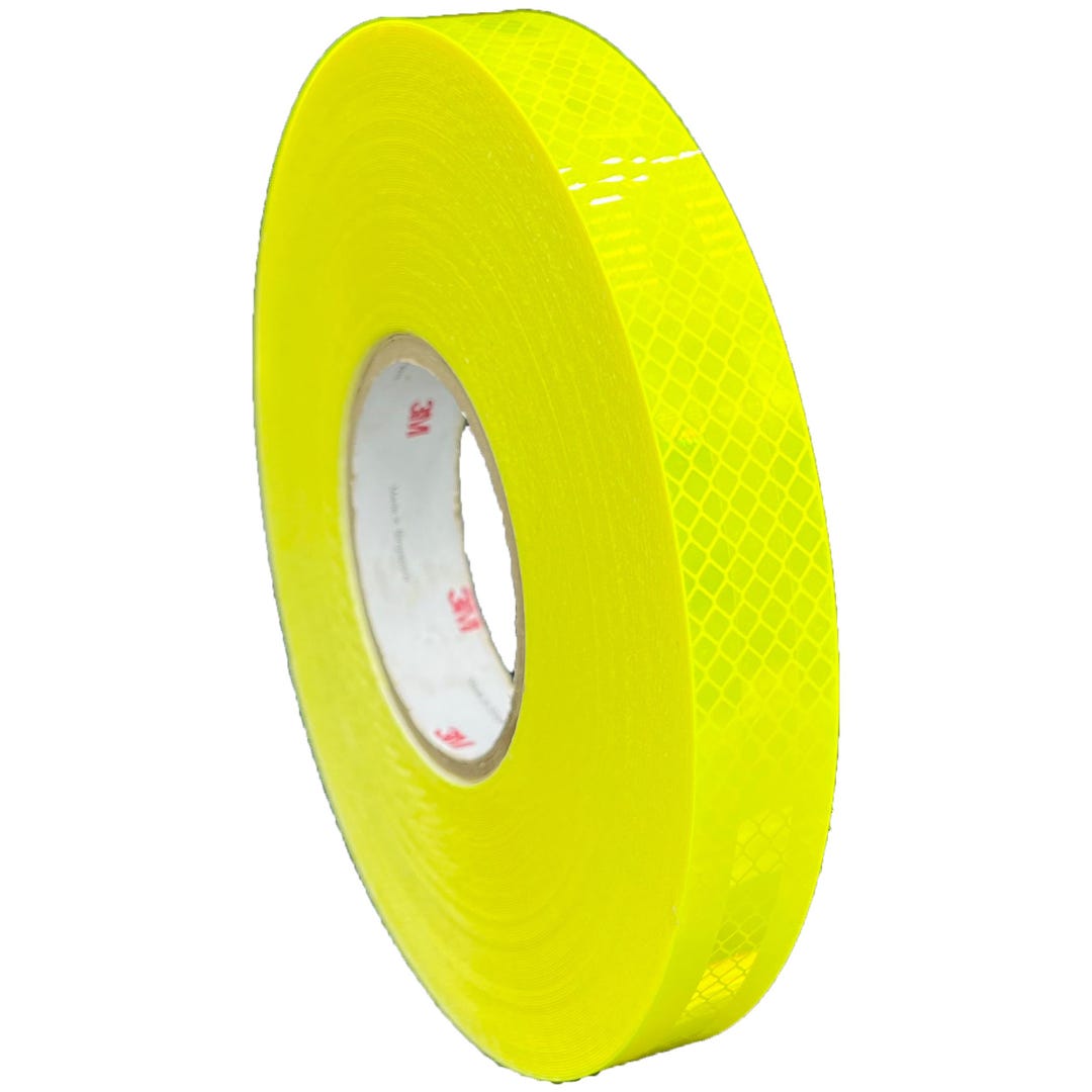 1" Inch Fluorescent Lime Reflective Tape - 3M 3930 HIP - Air Backed ...