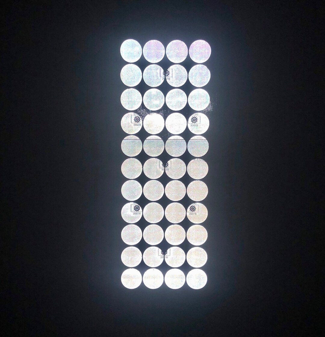44 SOLAS 3/4" 1403 Reflective Dots M82 Oralite Circles Safety Decal 0. ...