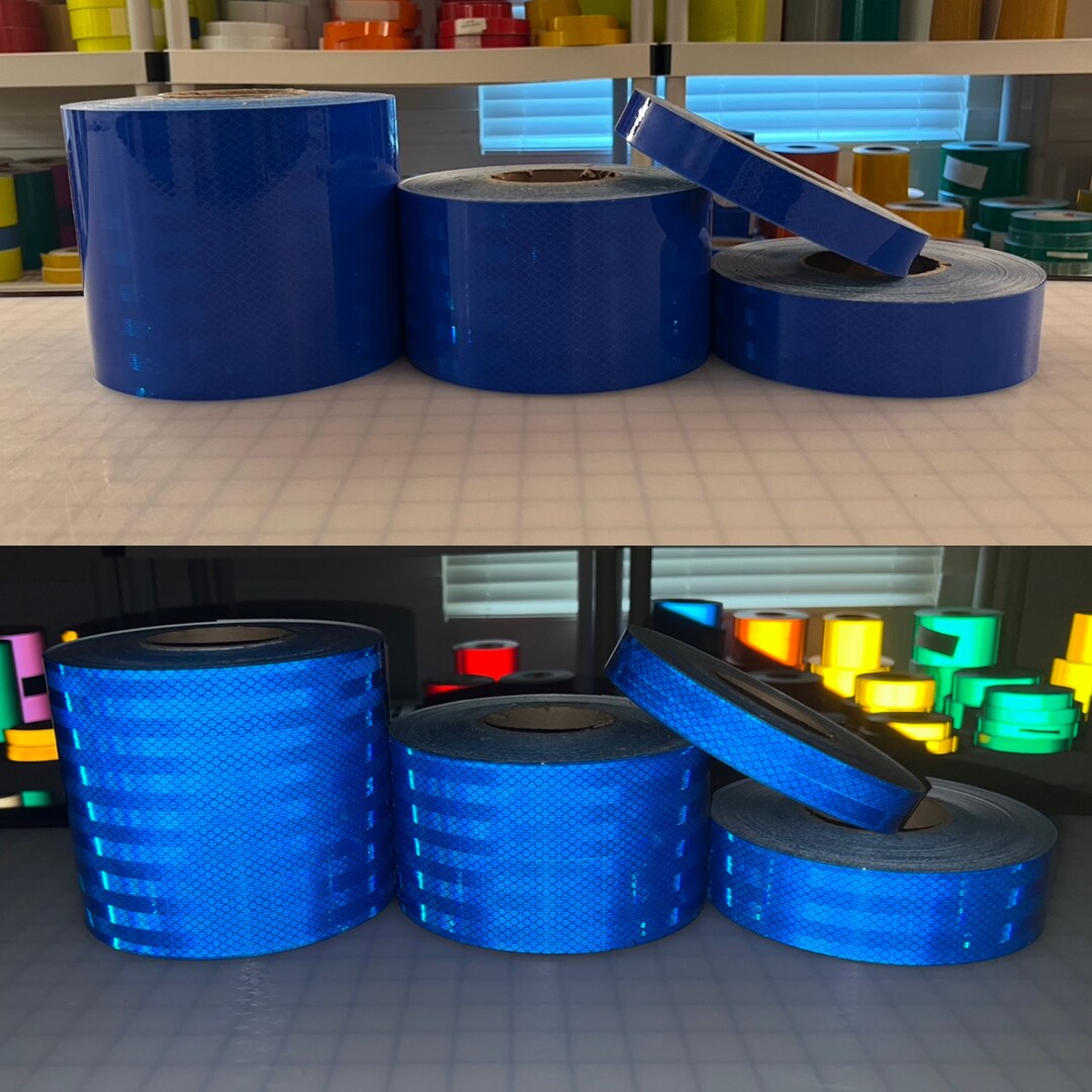 Blue Reflective Tape 3M 3930 (1", 2", 4", 6" Widths) HIP Air Backed ...