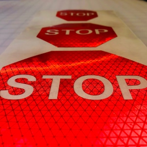 Reflective Stop Sign Decal Sticker Car Truck Motorcycle Helmet Oralite ...