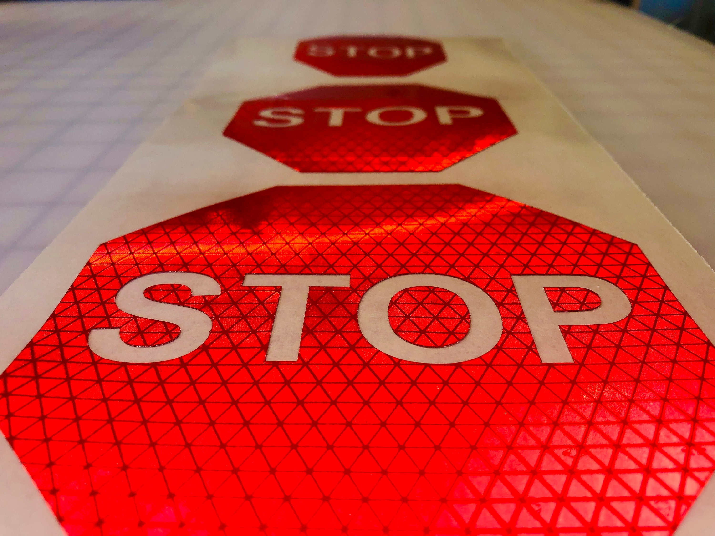 Reflective Stop Sign Decal Sticker Car Truck Motorcycle Helmet | Etsy