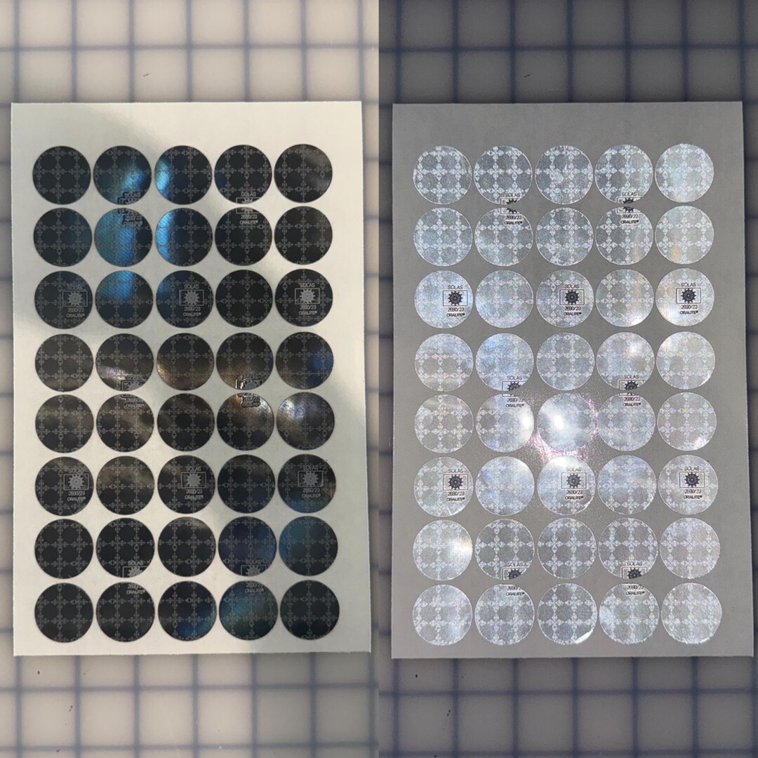 40 REFLECTIVE 1" Dots SOLAS Prismatic Oralite (1000+ Candelas) Stickers ...