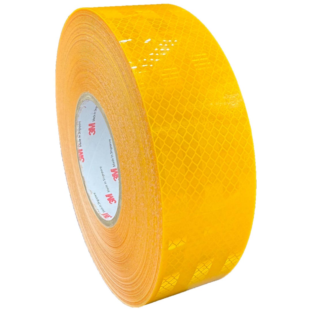 2" Inch Yellow Reflective Tape 3M 3430 EGP Air Backed Prismatic Film ...