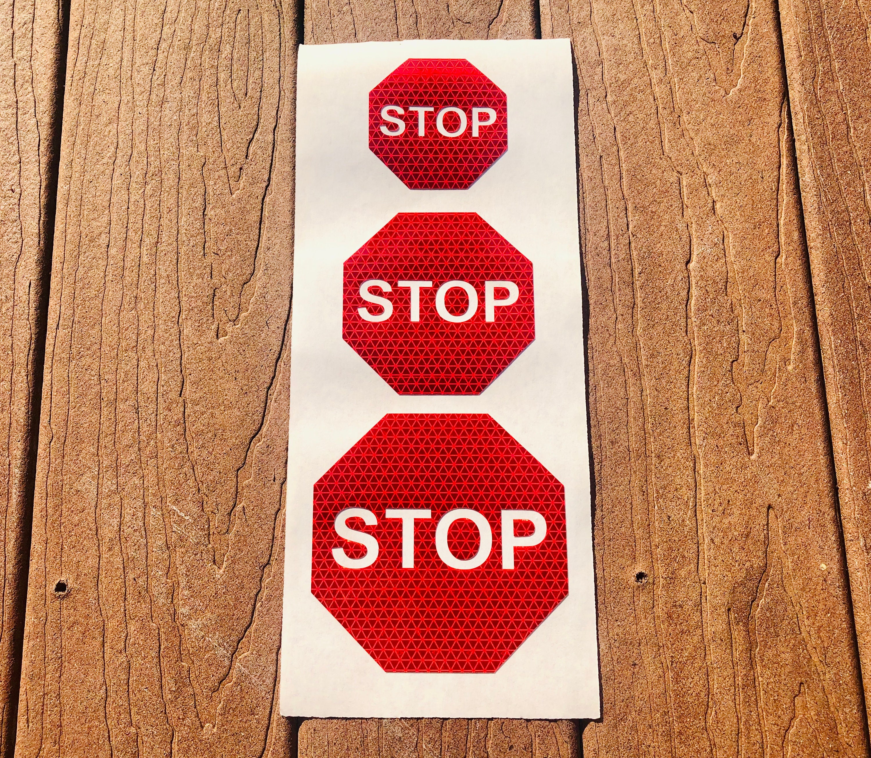 Reflective Stop Sign Decal Sticker Car Truck Motorcycle Helmet Oralite ...
