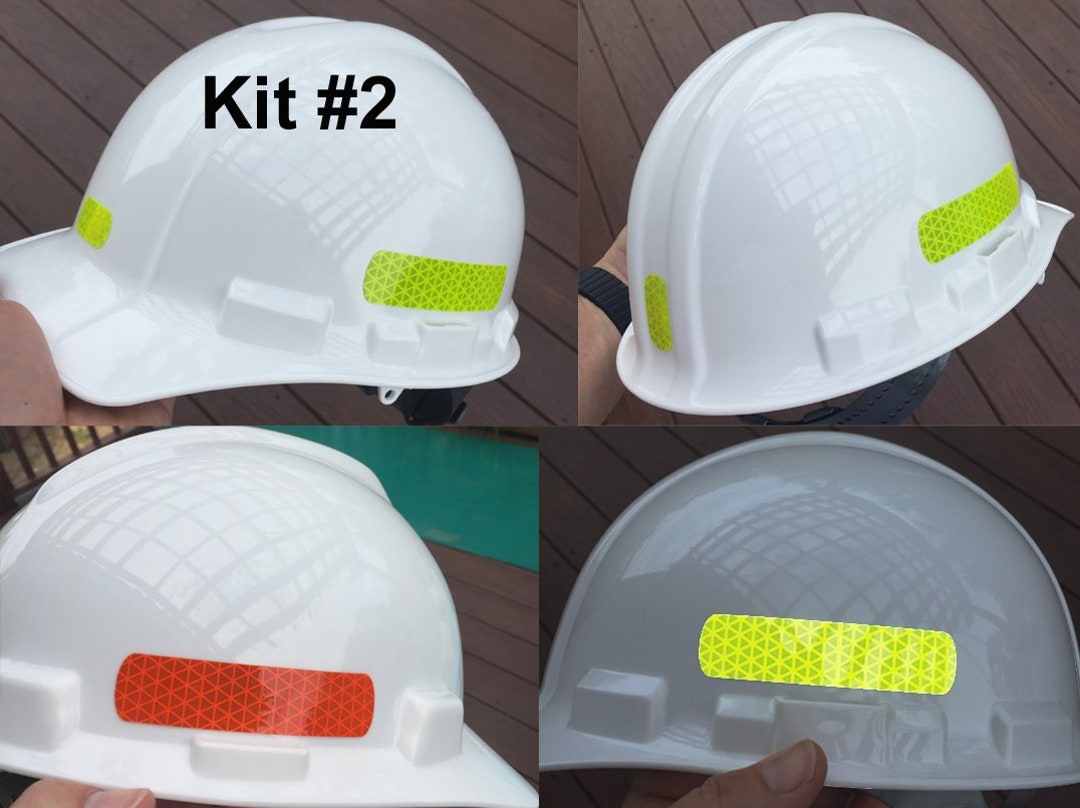 Reflective Hard Hat Decals Kit #2 Oralite V98 (lime,red,white,orange ...