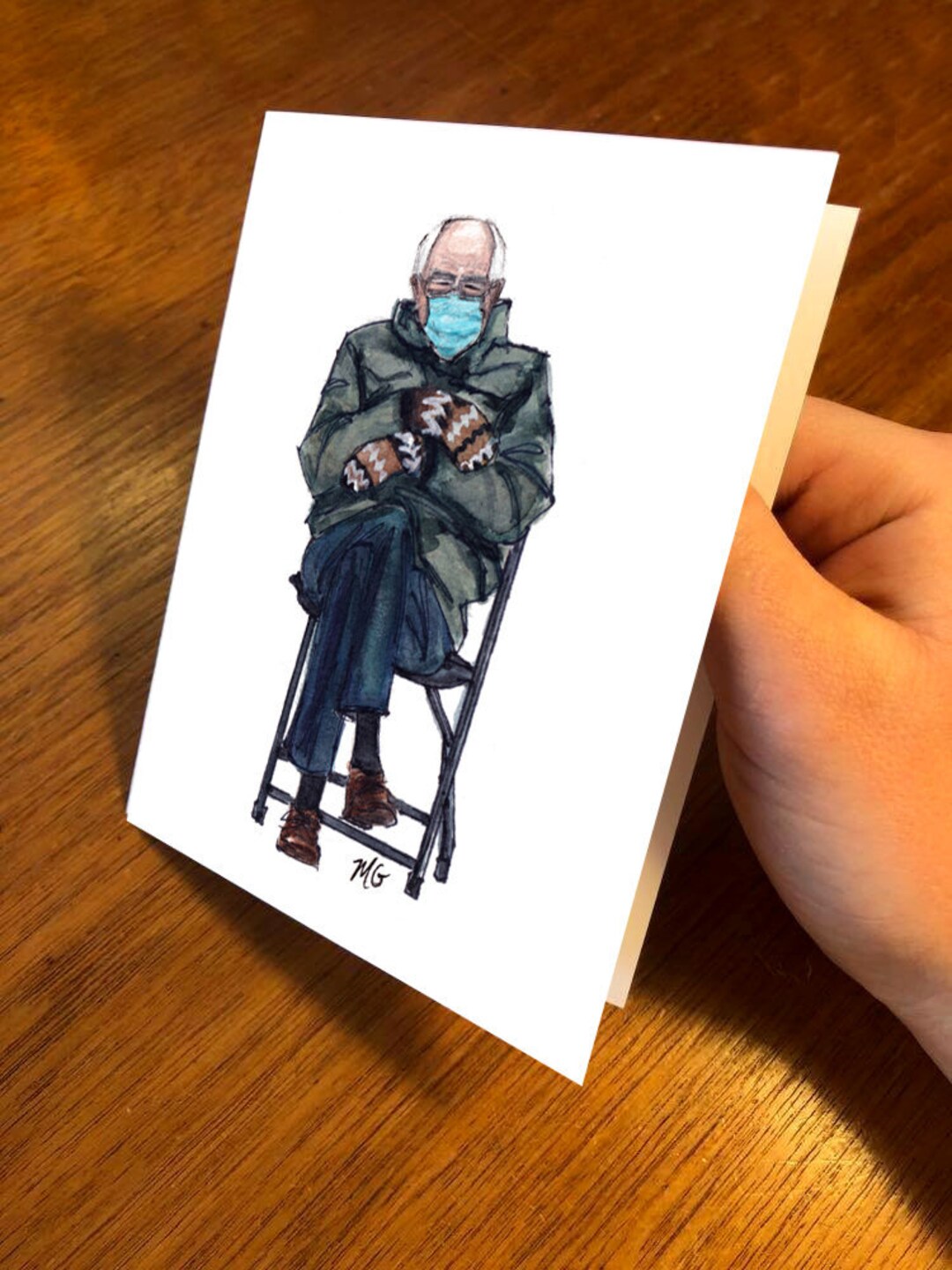 Bernie Sanders Mittens Card Valentines Card Bernie Meme - Etsy España