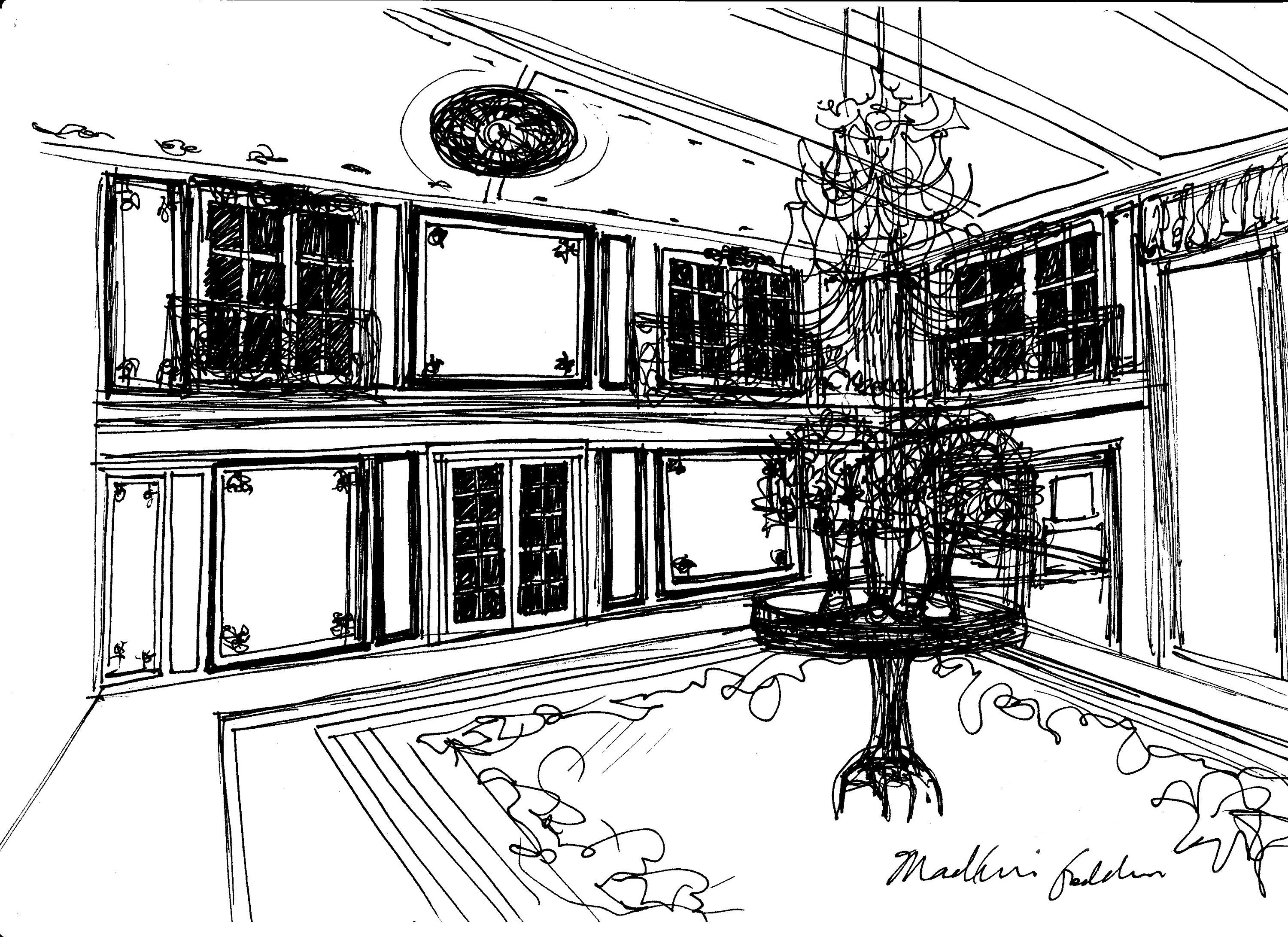 NYC Plaza Lobby Print NYC Plaza Drawing NYC Sketch Fancy - Etsy Denmark