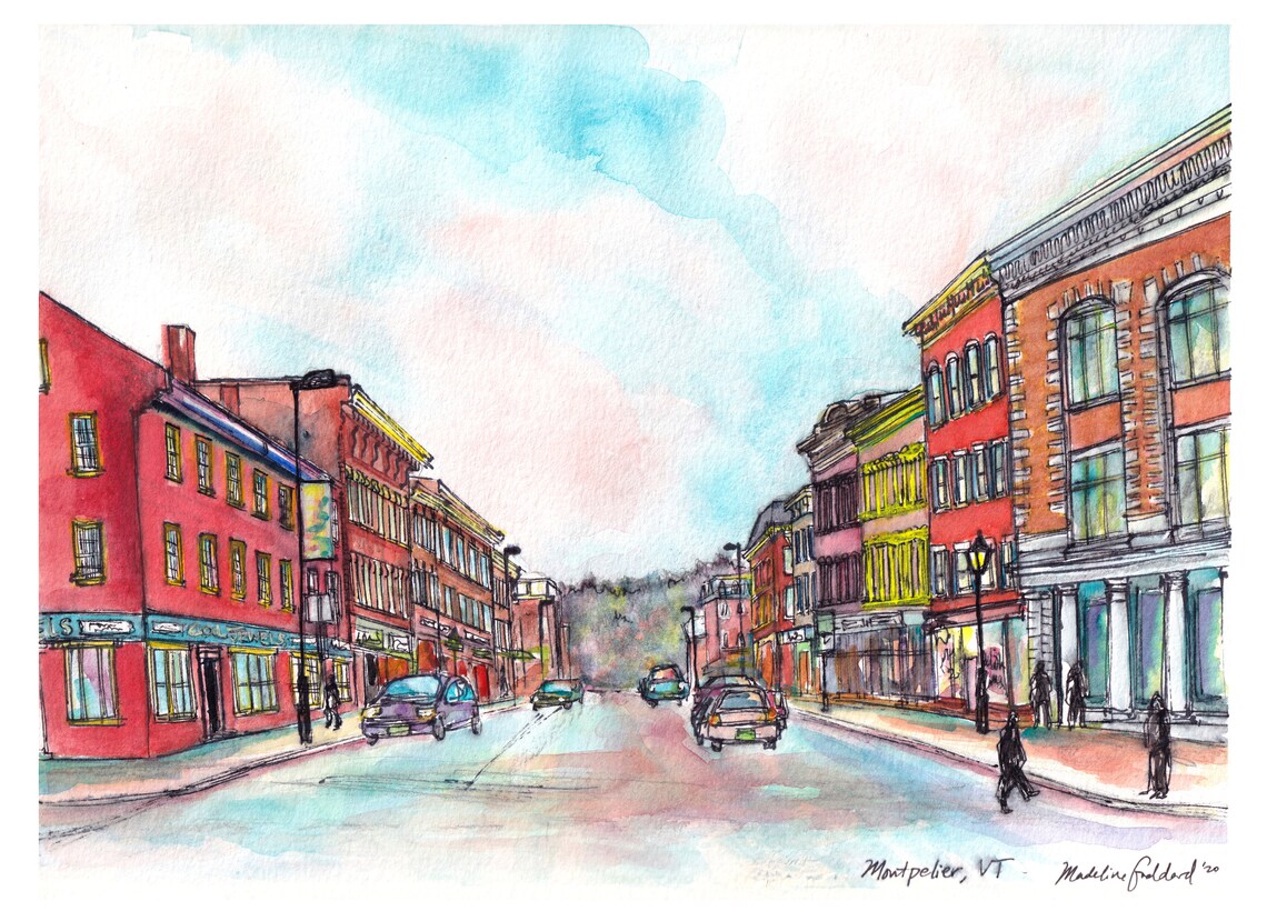 Montpelier VT Art Print, Vermont Art, Vermont Art Prints, State St ...