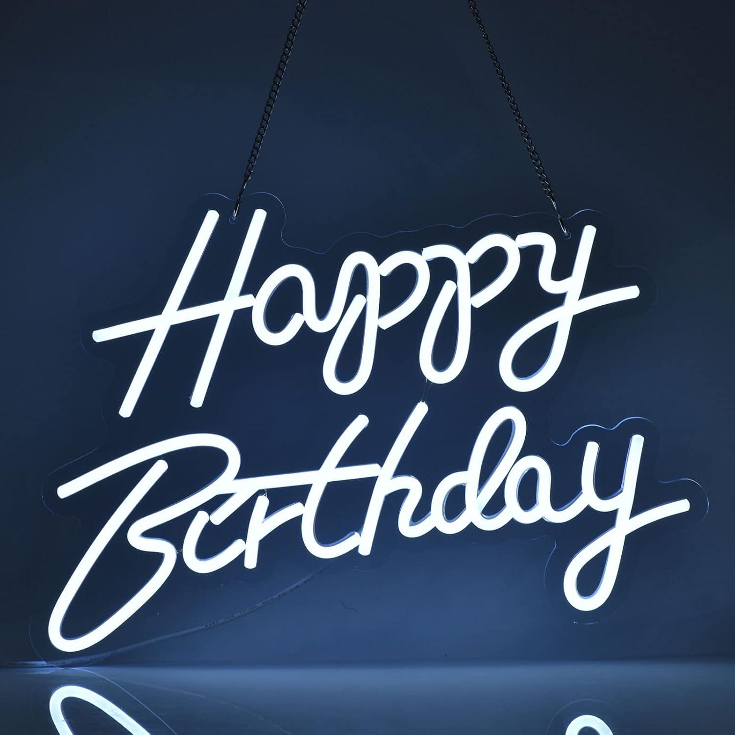Happy Birthday Neon Sign, Personalized Neon Sign, Custom Neon Sign ...