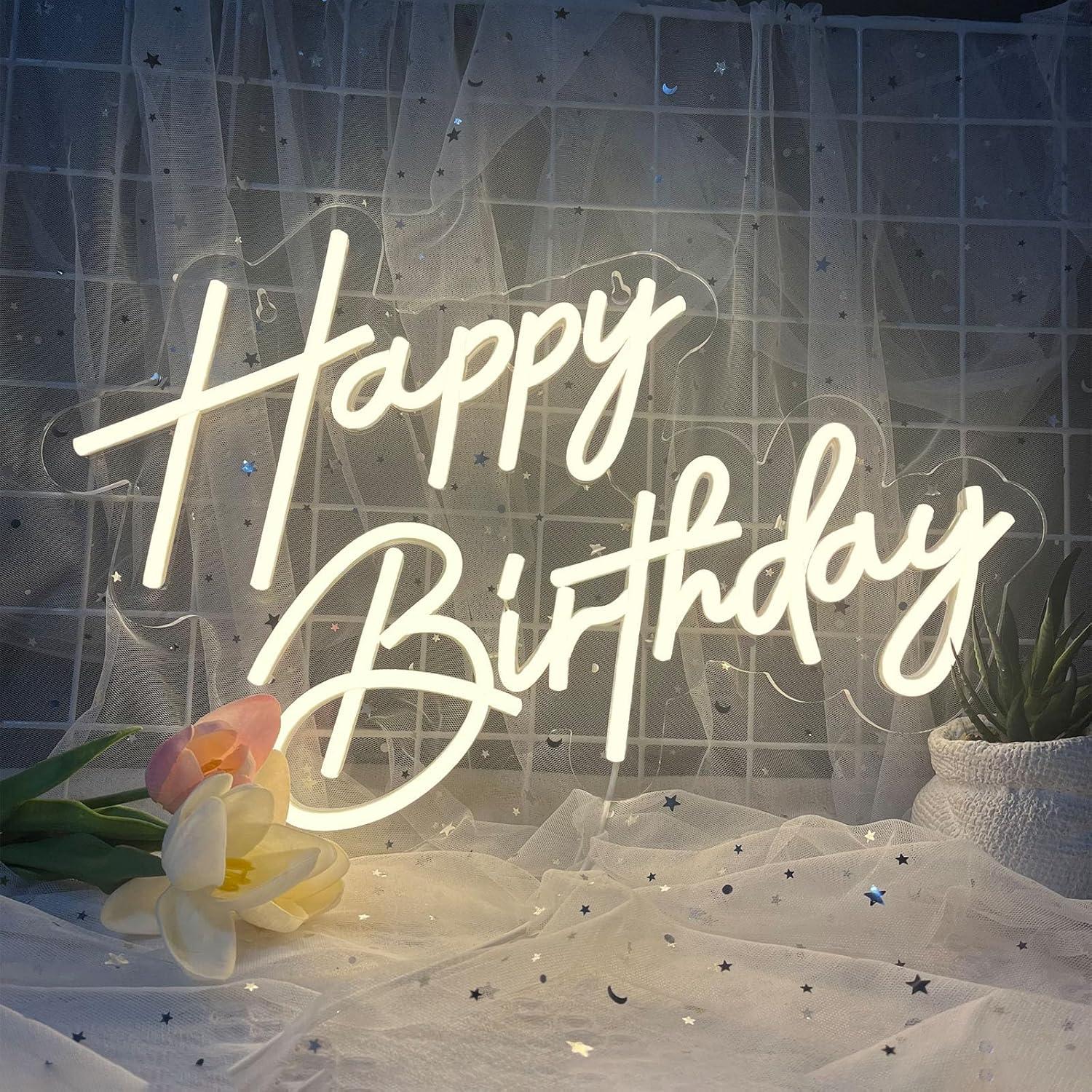 Happy Birthday Neon Sign, Personalized Neon Sign, Custom Neon Sign ...