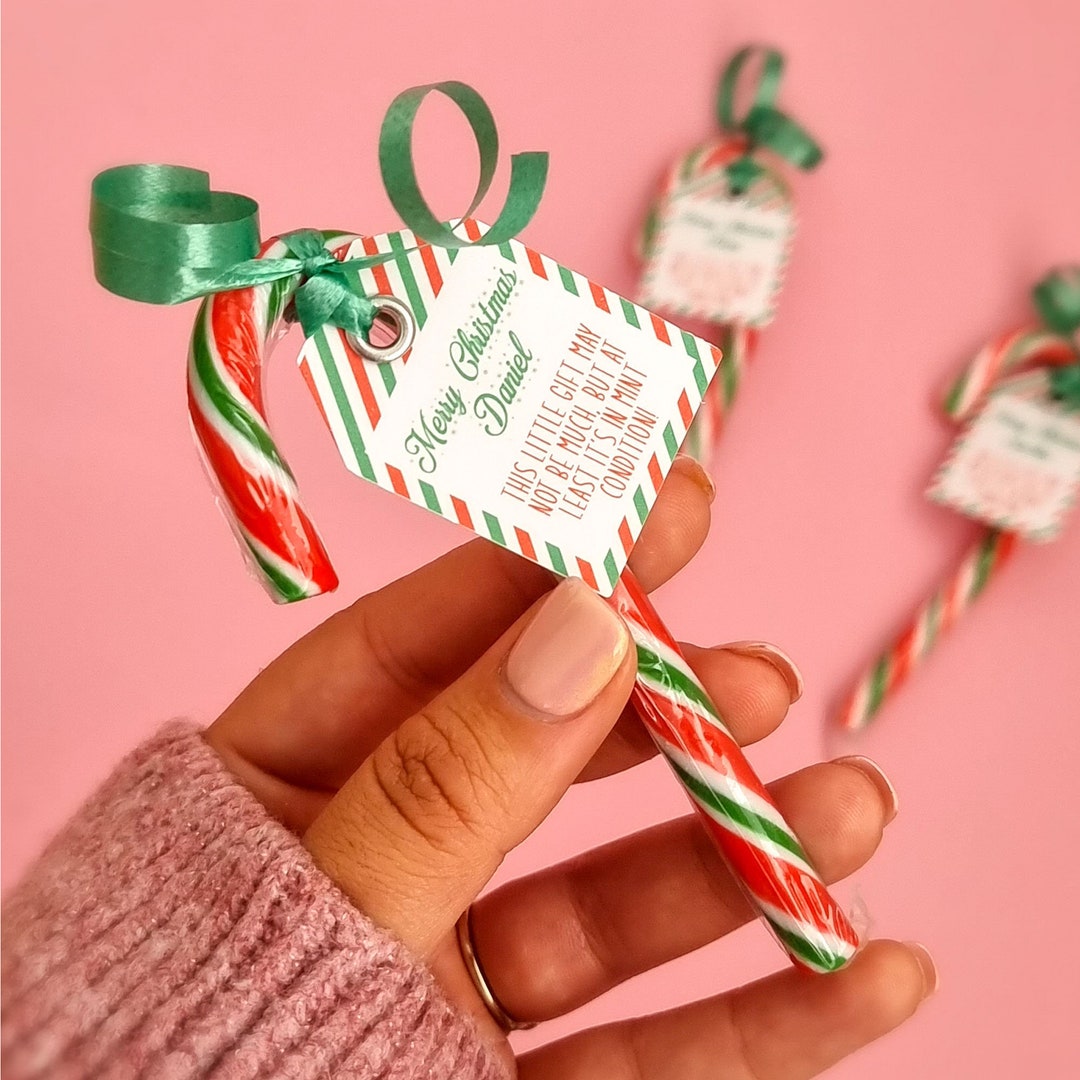 Personalised Candy Cane Christmas Favours, Christmas Decorations ...