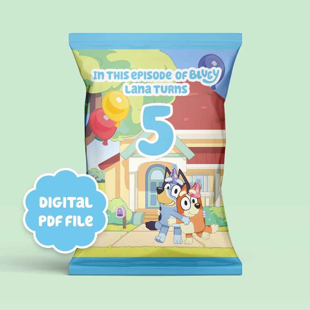 Personalised Bluey Crisp Packets, Digital Crisp Packet - Etsy