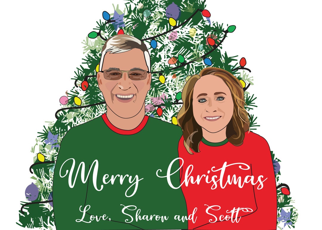 CUSTOM CHRISTMAS CARD | Custom Illustration | Creative Card W/pets ...