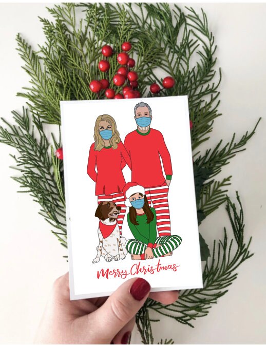 CUSTOM CHRISTMAS CARD | Custom Illustration | Creative Card W/family ...