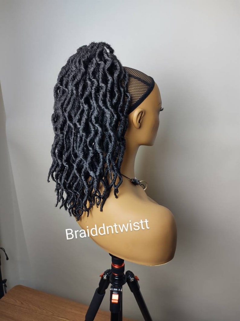 Faux Locs Crochet Drawstring Handmade Ponytail/ 16 Inches/ Faux Locs ...