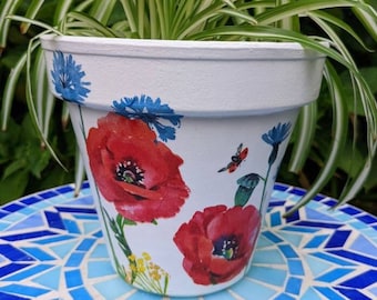 Poppy Plant Pot, 17cm, 15cm, Plant Pot for Inside or Outside ...