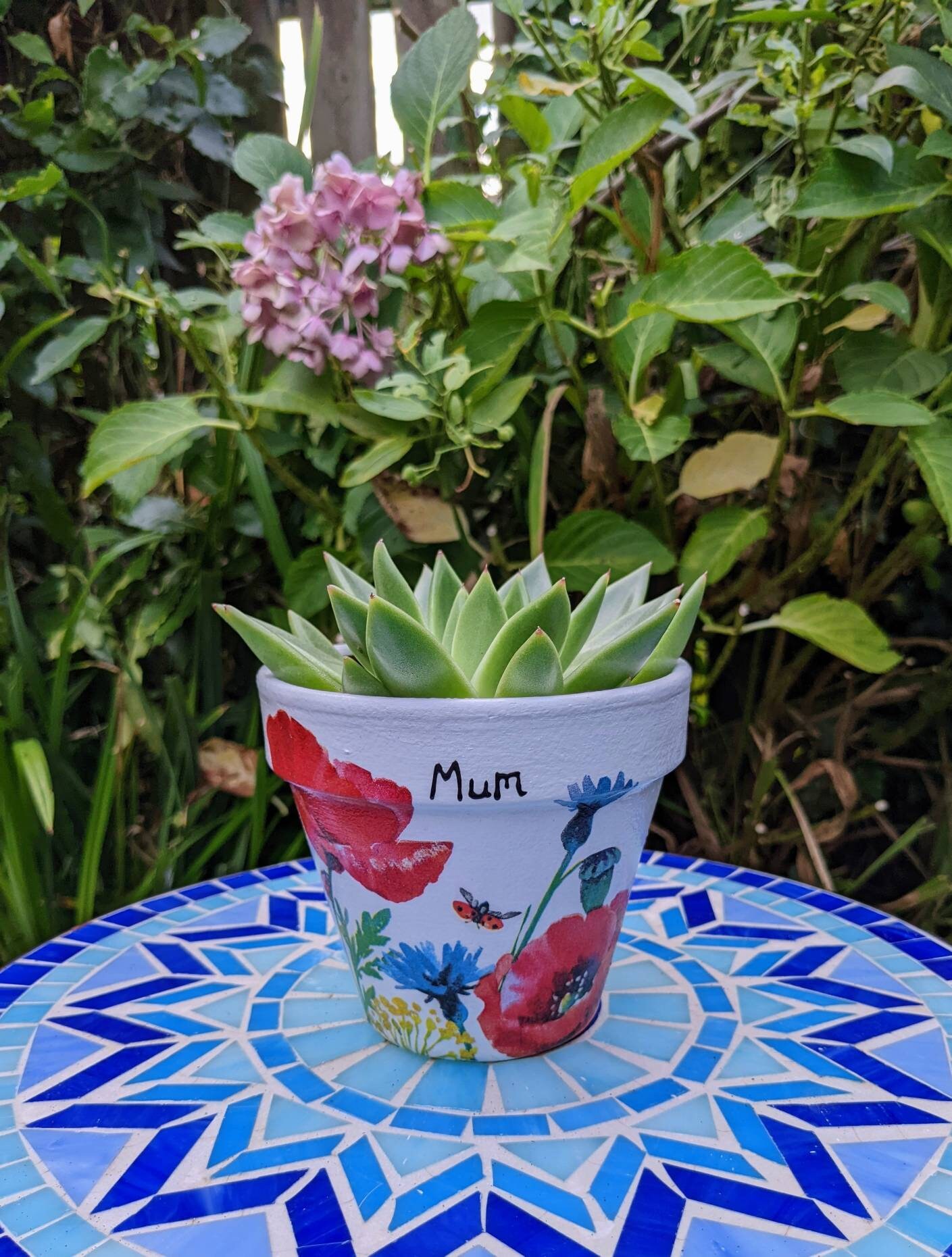 Poppy Flowers Personalised Plant Pot - Etsy UK