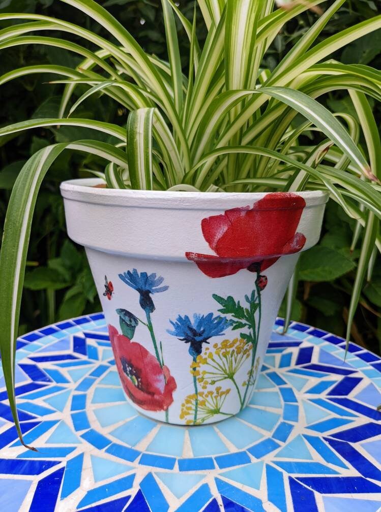 Poppy Flowers Personalised Plant Pot - Etsy UK