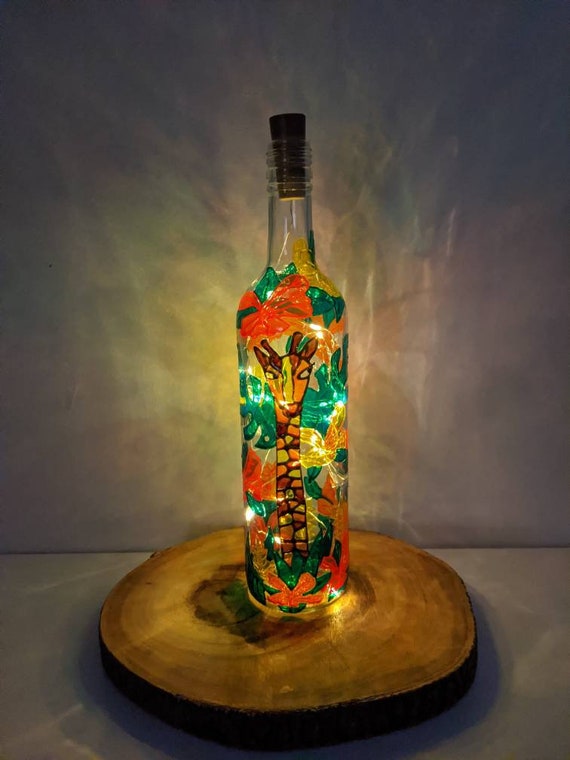 Giraffe Bottle Light/ Unique Giraffe Gift/ Giraffe Lamp/ Hand - Etsy UK
