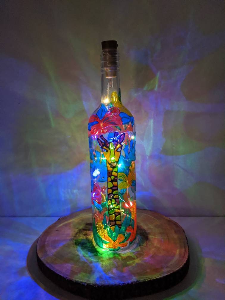 Giraffe Bottle Light/ Unique Giraffe Gift/ Giraffe Lamp/ Hand - Etsy UK