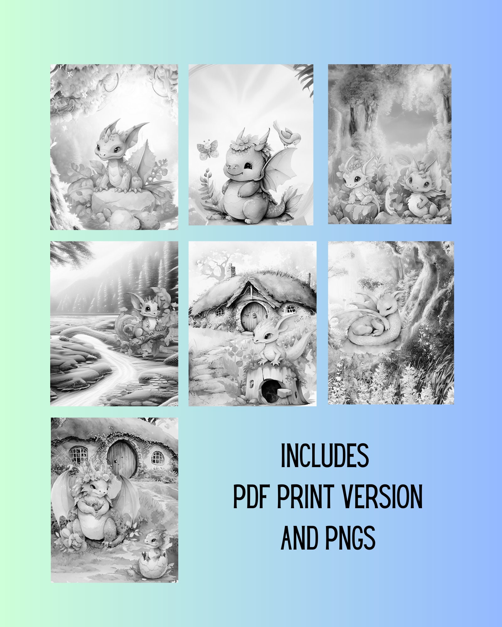 30 Adorable Baby Dragon Coloring Book Pages With Fantasy Fairytale ...