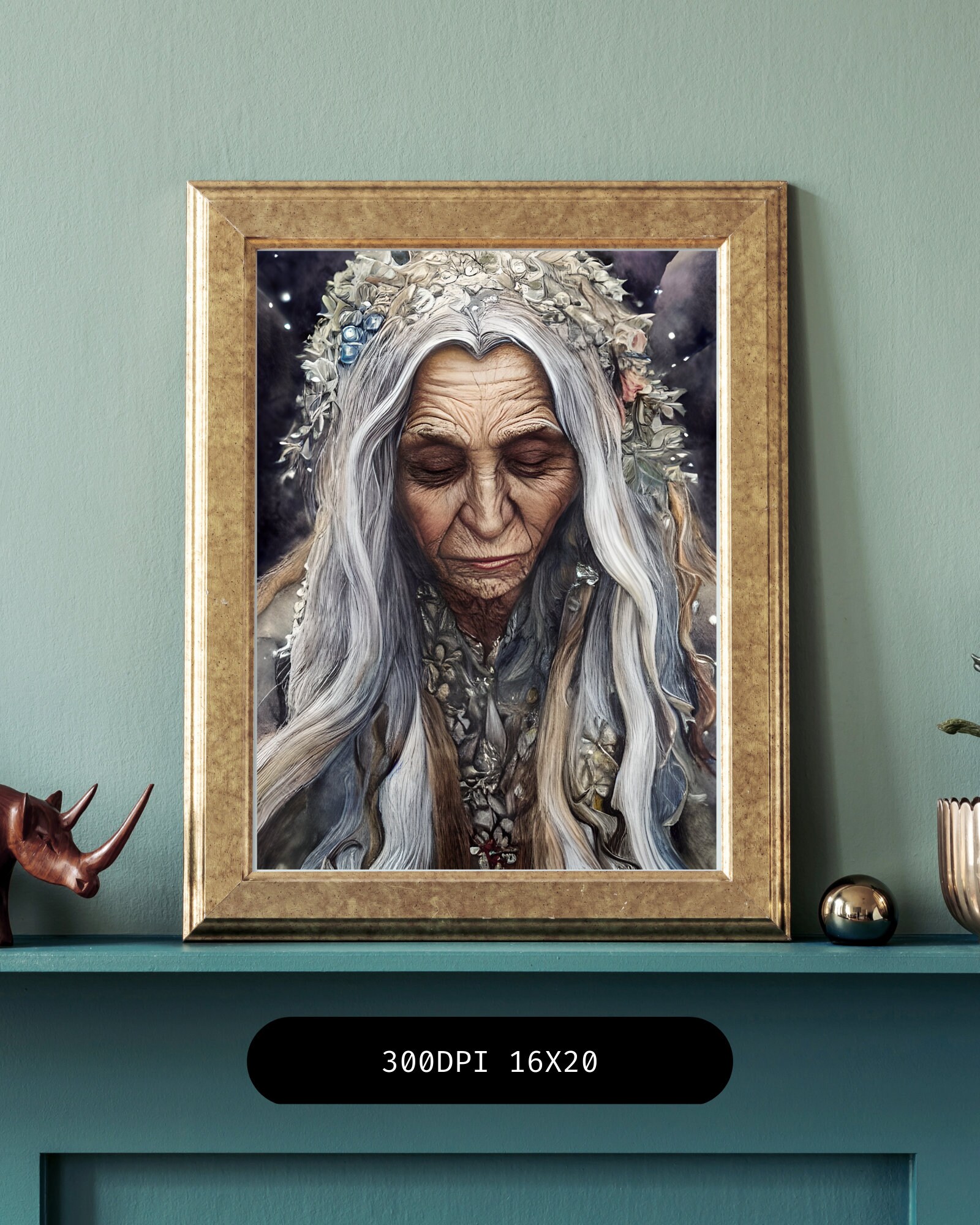 Digital Download Art "winter's Blooming" Crone Art, Mother Nature Art ...