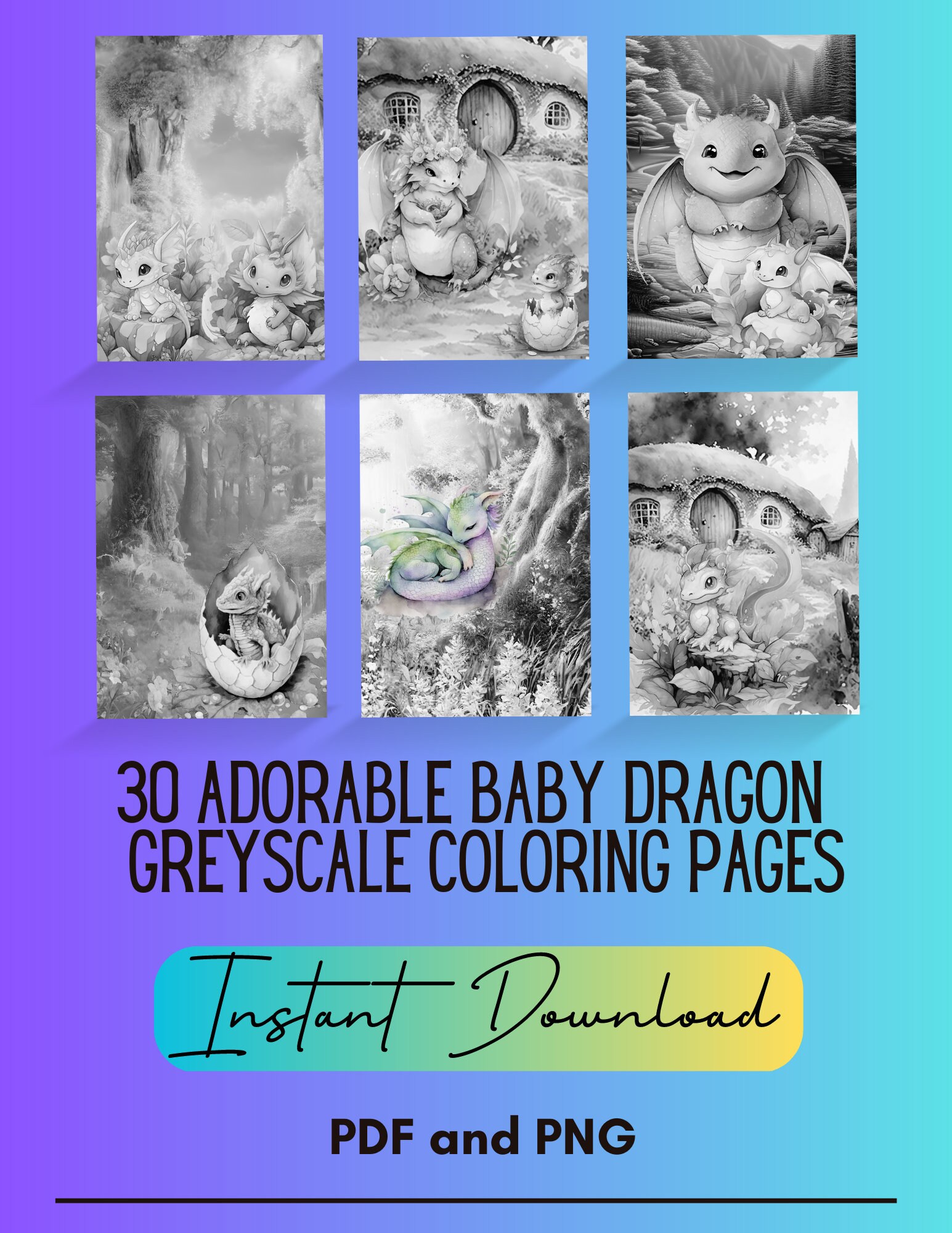 30 Adorable Baby Dragon Coloring Book Pages With Fantasy Fairytale ...