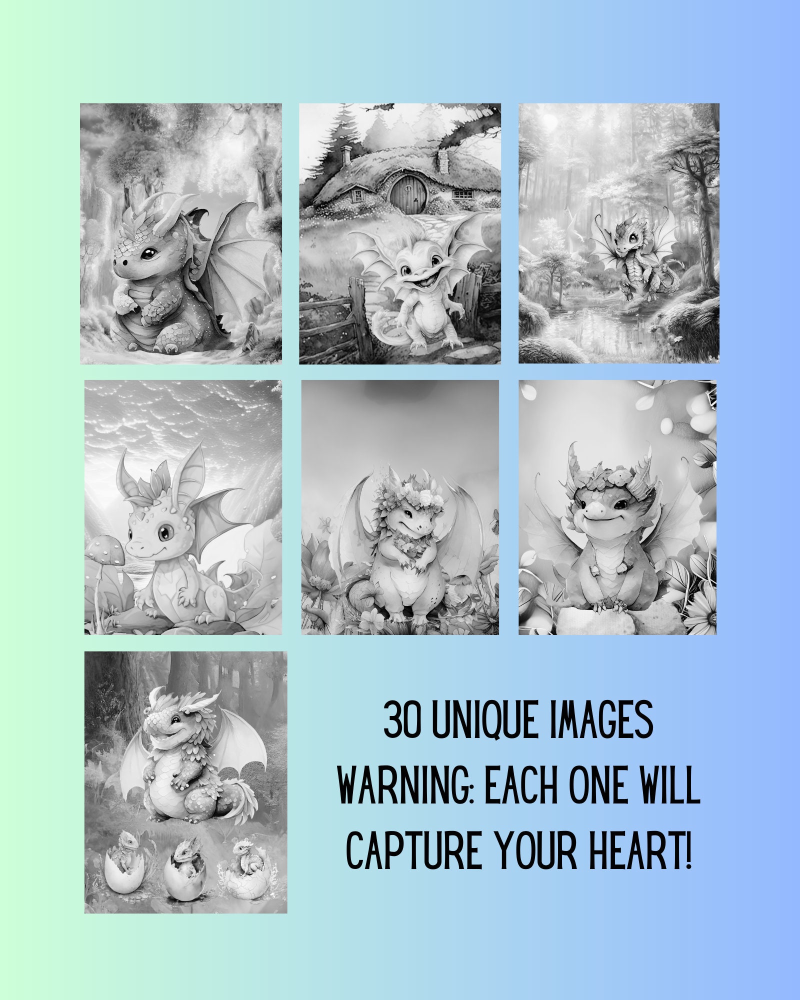30 Adorable Baby Dragon Coloring Book Pages With Fantasy Fairytale ...
