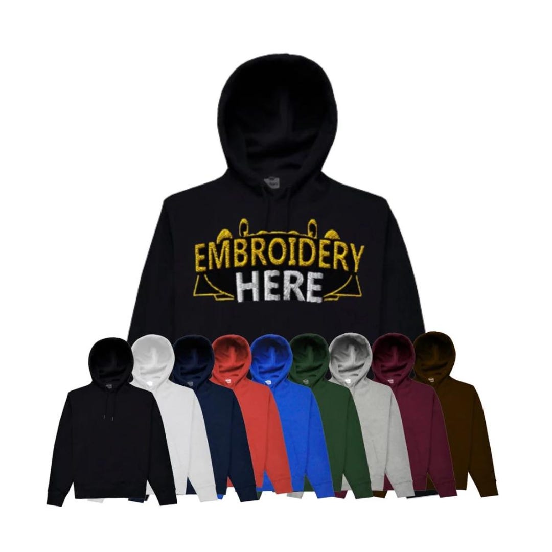 Custom Personalized Embroidered Heavy Hoodie, Custom Embroidered Design ...
