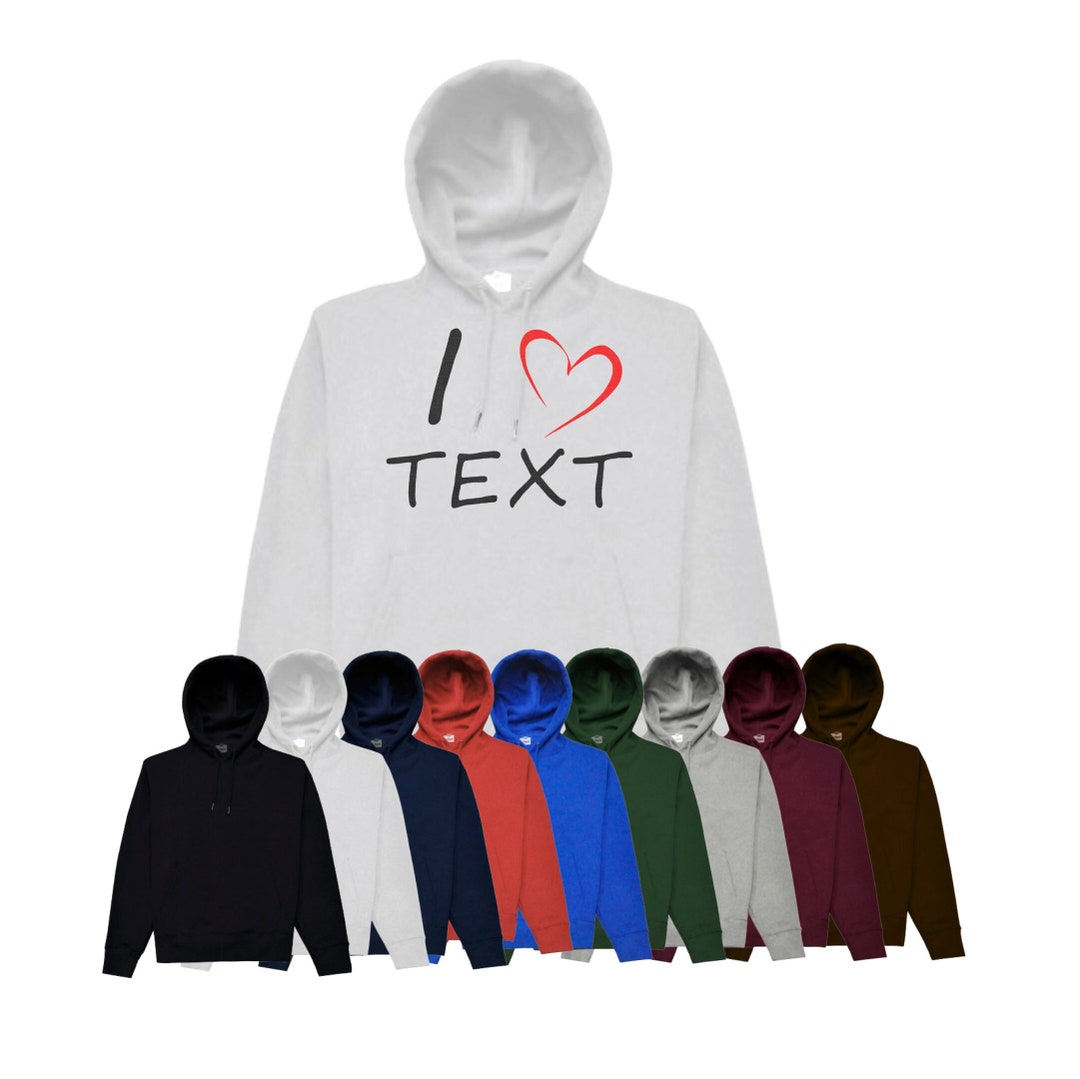 I Heart Custom Text Embroidered for Men and Women, Personalized Custom ...