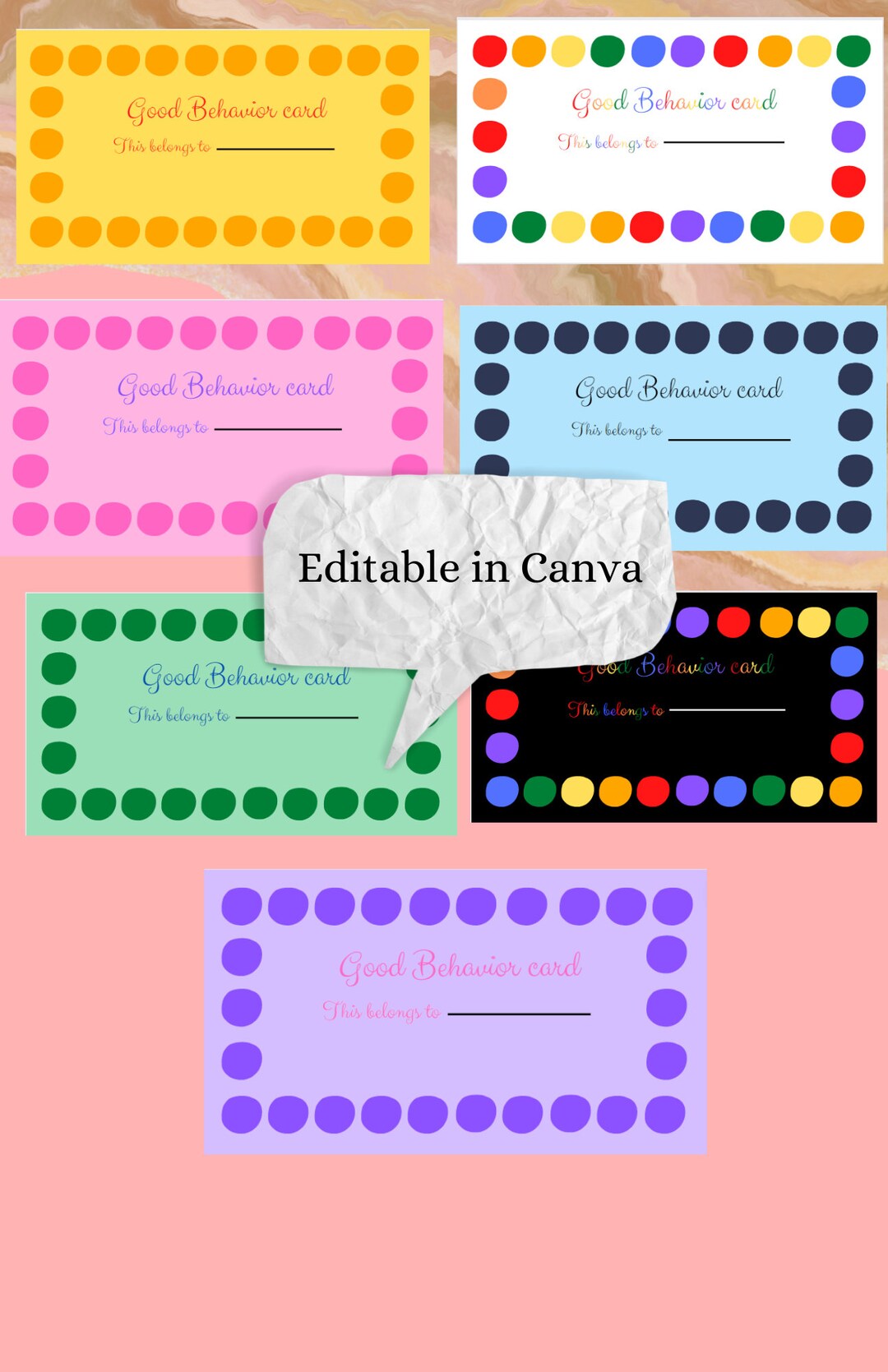 EDITABLE and PRINTABLE Punch Card Templates - Etsy