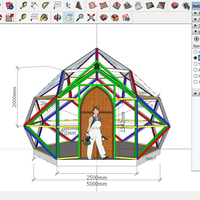 Descarga Digital: Modelo Zome Diseño E Instrucciones En Sketchup - Etsy ...