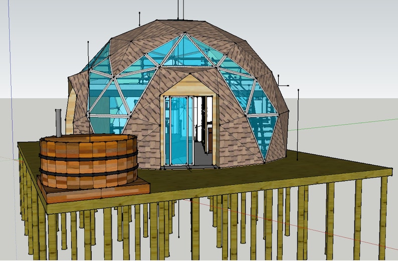 3D Geodesic Dome Model for Glamping | Tiny House | 67 Sqm | DIY Floor ...
