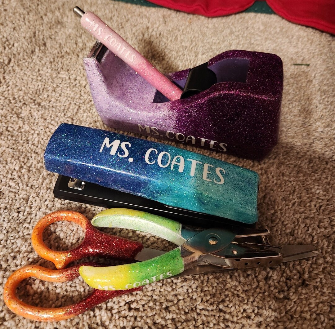 Custom Teacher Supply Sets/tape Dispenser/stapler/scissors/hole Punch ...