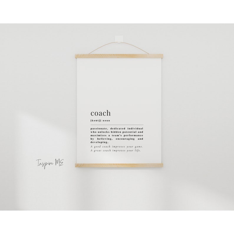 Coach Definition Printable Instant Download, Digital Art Minimal ...