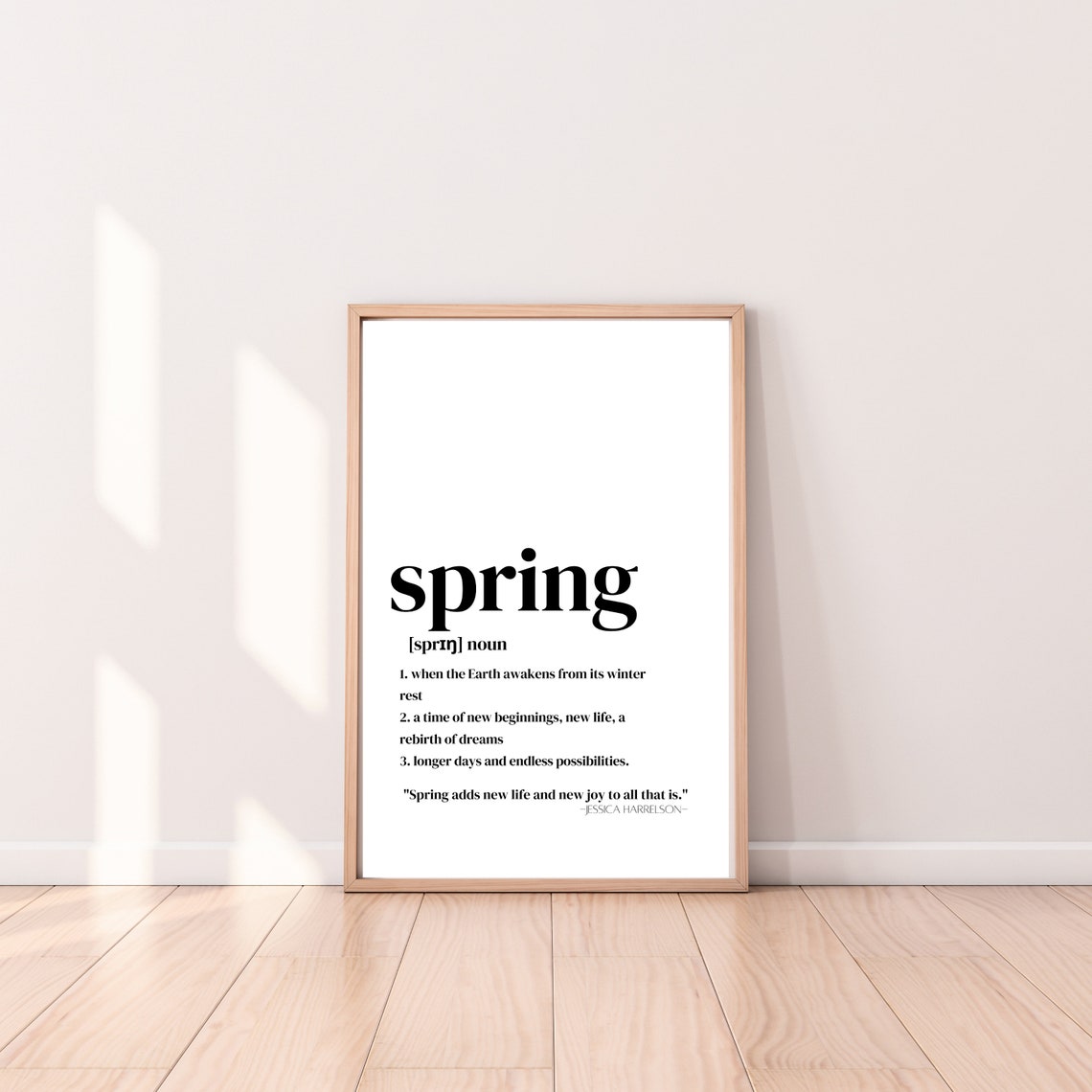 Spring Definition Printable | Instant Download, Digital Art | Minimal ...